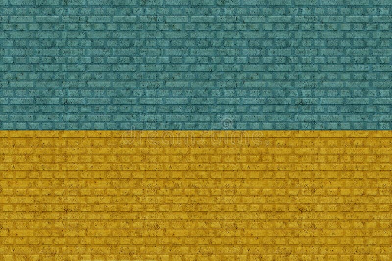 3D Flag of Ukraine on Brick Wall Stock Illustration - Illustration of ...