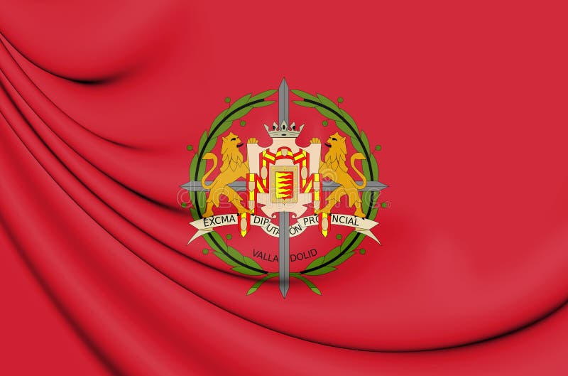3D Flag of Valladolid Province, Spain. Stock Illustration ...