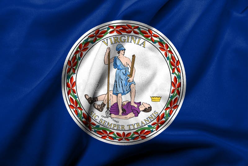 3D Flag of Virginia satin stock illustration. Illustration of goverment ...
