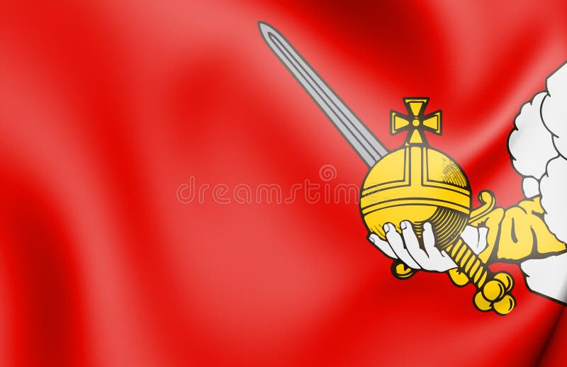 Flag of Vologda Oblast. 3D Illustration Isolated on White Background ...