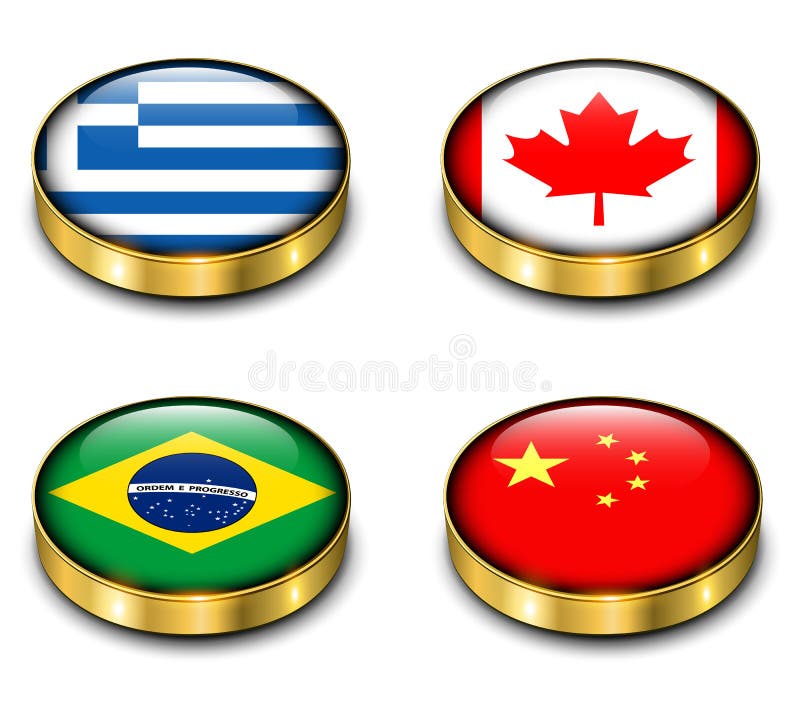 3D flags button stock vector. Illustration of plastic - 32716824