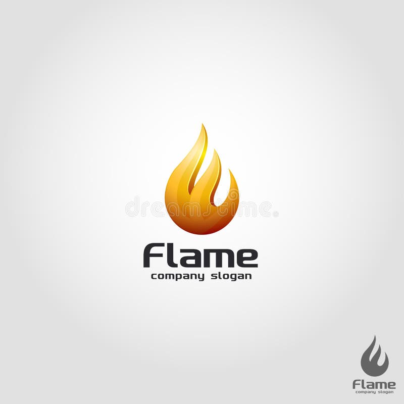 3D flamme Logo Template illustration de vecteur. Illustration du ...