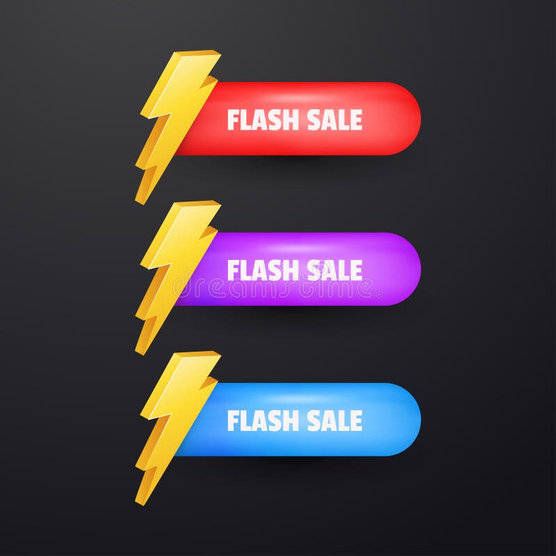3d Flash Sales Label Ribbon for Product Sales Ornament Stock Vector ...