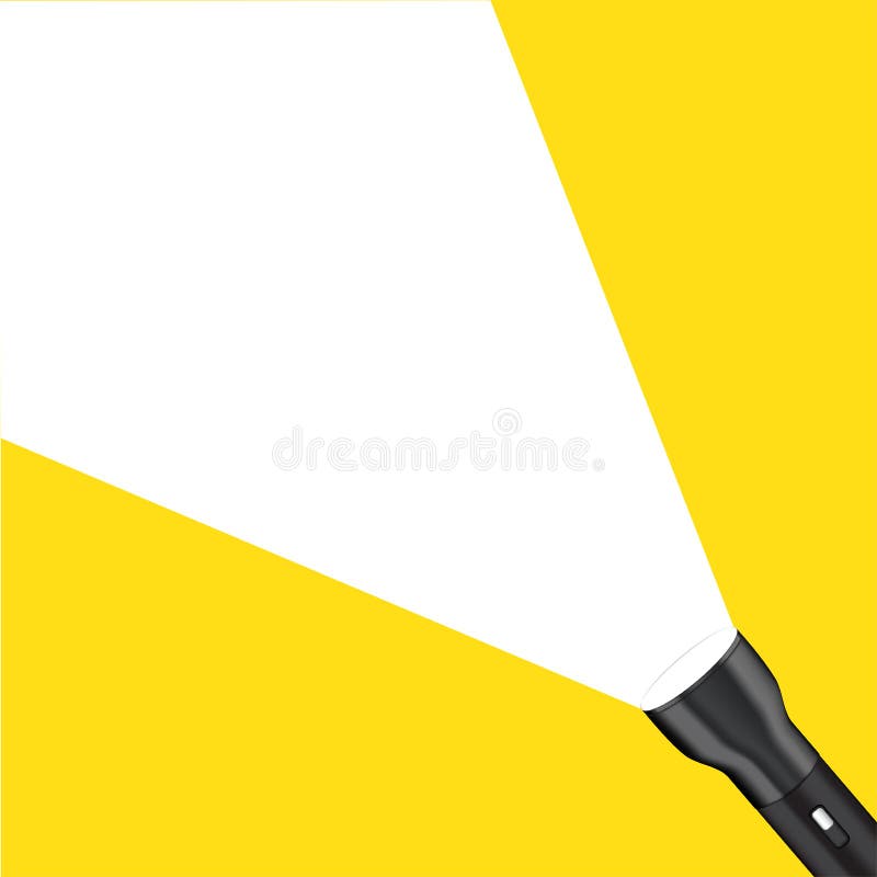 3D Flashlight with Projection Spotlight on Banner Vector Illustration ...
