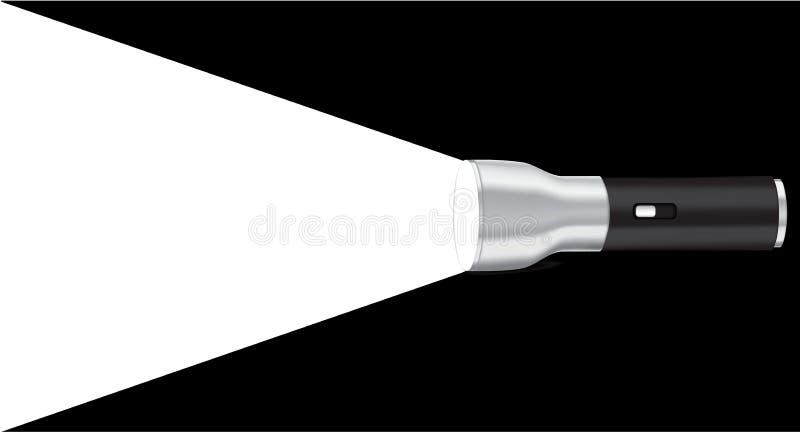 3D Flashlight with Projection Spotlight on Banner Vector Illustration ...