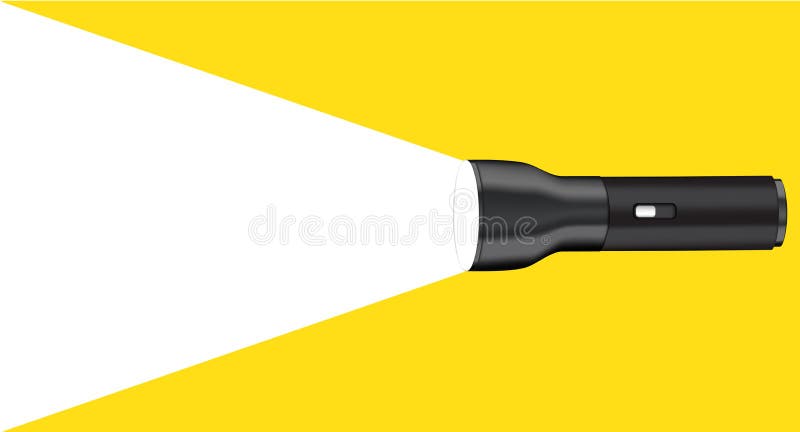 3D Flashlight with Projection Spotlight on Banner Vector Illustration ...