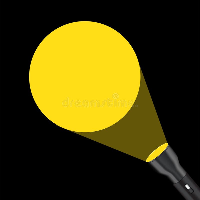 3D Flashlight with Projection Spotlight on Banner Vector Illustration ...