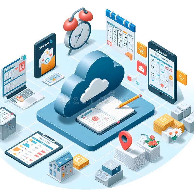 3d Flat As Cloud Based Project Management Tools with Task and Calendar ...