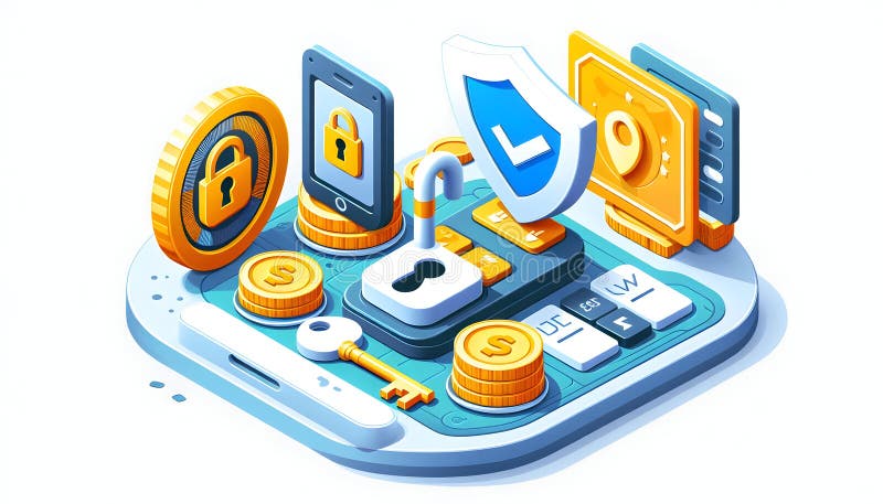 3d Flat As Security Token Icon with a Key and Shield Concept As Vector ...