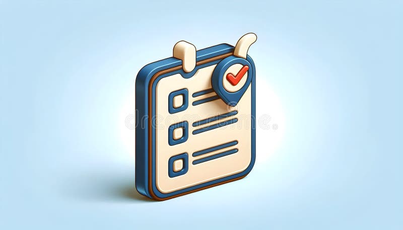 3d Flat Icon As Checklist Symbol with Copy Space for Project Planning ...