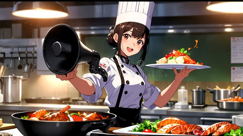 3d Flat Icon As Chef with Menu and Megaphone Concept As an Image of a ...