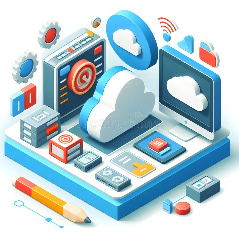 3d Flat Icon As Cloud Computing Integration with Legacy Systems and ...