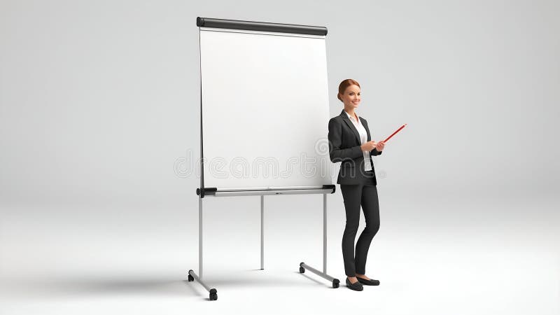 3d Flat Icon As Facilitator with Flip Chart and Marker Concept As an ...