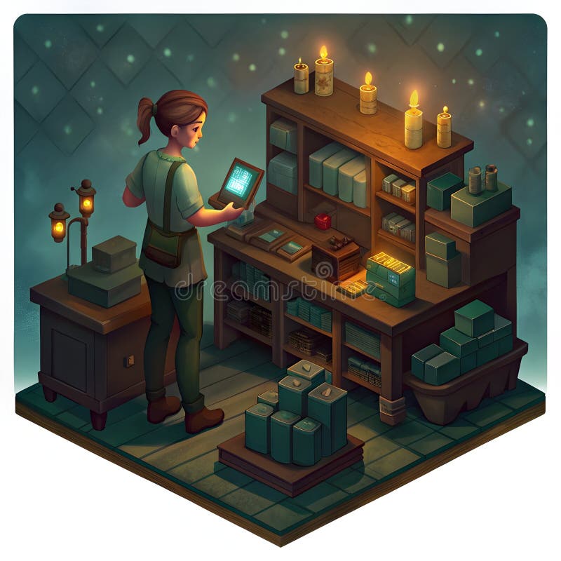 3d Flat Icon As Inventory Clerk with Barcode Scanner and Digital ...