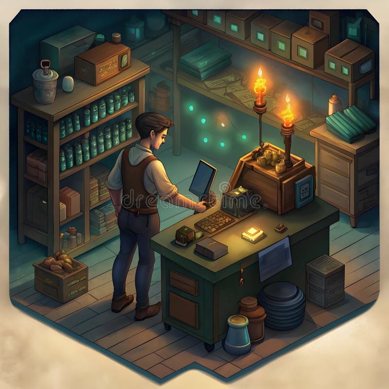 3d Flat Icon As Inventory Clerk with Barcode Scanner and Digital ...