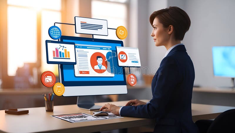 3d Flat Icon As Journalist with Computer and Truth Verification Concept ...