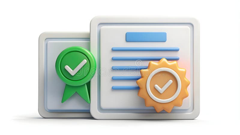 3d Flat Icon As Lab Samples with Certificate and ISO Badge Concept As ...