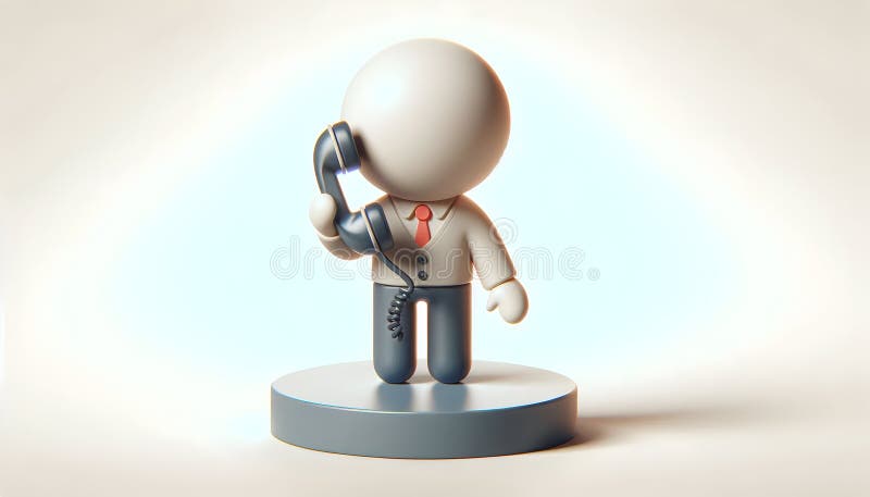 3d Flat Icon As Person with Phone and Friendly Customer Support Concept ...