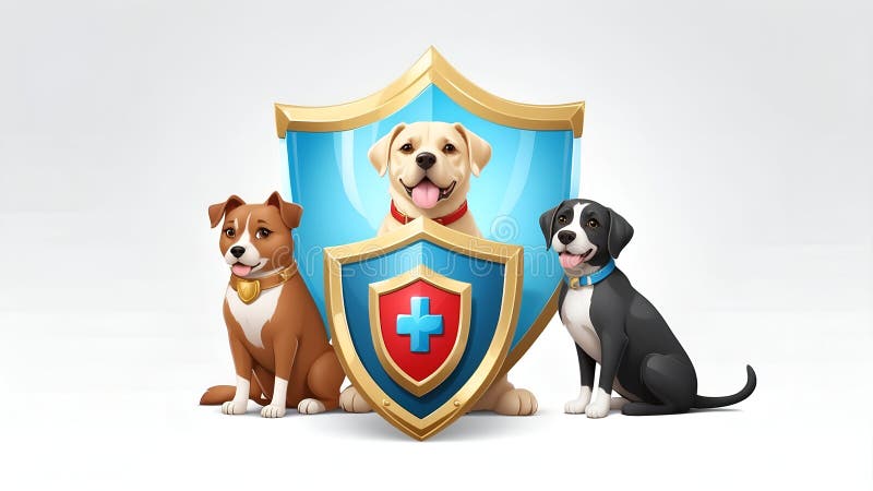 3d Flat Icon As Pet Owner with Pet and Shield Concept As an Image of a ...