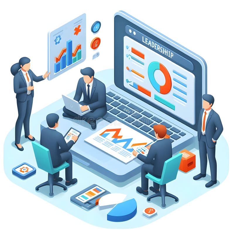 3d Flat Icon As Project Manager Collaborating on a Risk Management ...