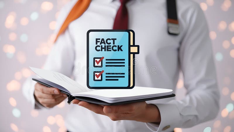3d Flat Icon As Reporter with Notebook and Fact Check Icon Concept As ...