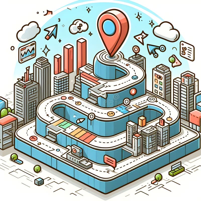 3d Flat Icon As Roadmap Illustration with Copy Space for Business ...