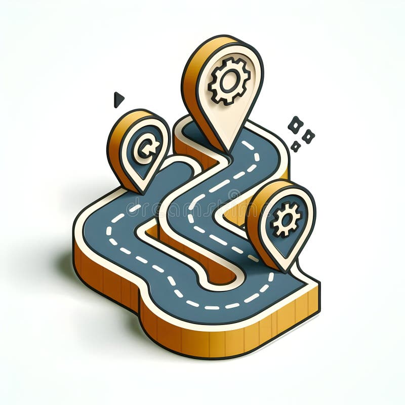 3d Flat Icon As Roadmap Symbol with Copy Space for Design Projects ...