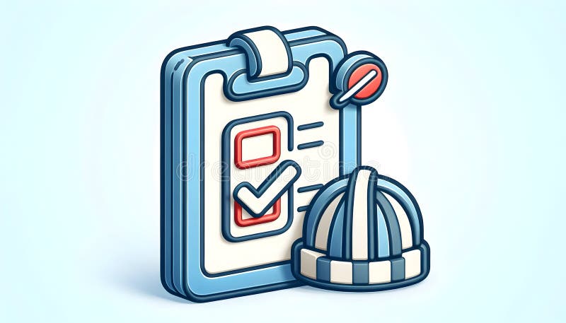 3d Flat Icon As Safety Checklist Icon with Copy Space on a White ...