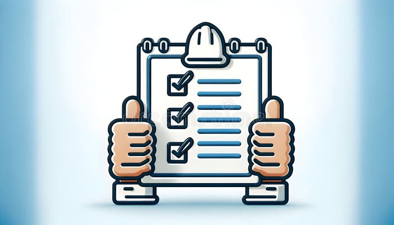 3d Flat Icon As Safety Checklist Icon with Copy Space on a White ...