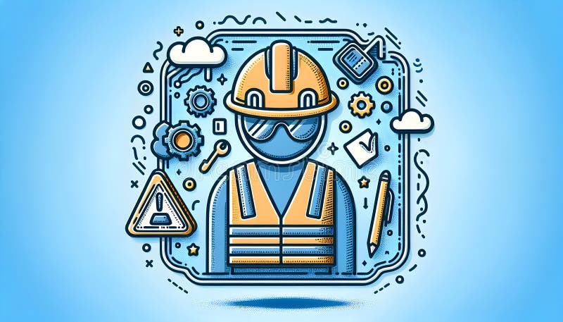 3d Flat Icon As Safety Icon with Space for Text and Graphics on a Blue ...