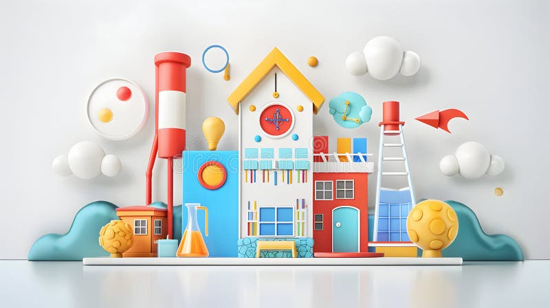 3d Flat Icon As School Science Fair and Experiment Concept As a ...