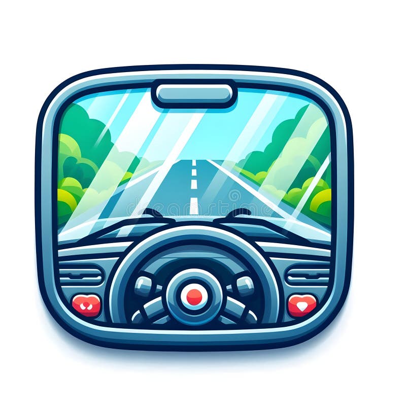 3d Flat Icon As Windshield Icon with Copy Space on a White Background Concept As a Vector Image ...
