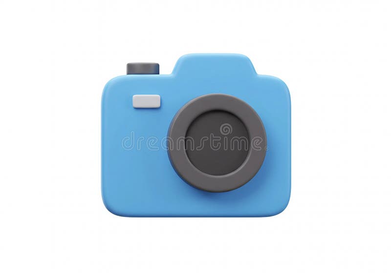 3D Flat Render of a Camera Icon with Simplified Lens Stock Photo ...