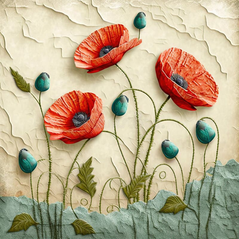 Poppies 2d Stock Illustrations – 32 Poppies 2d Stock Illustrations ...