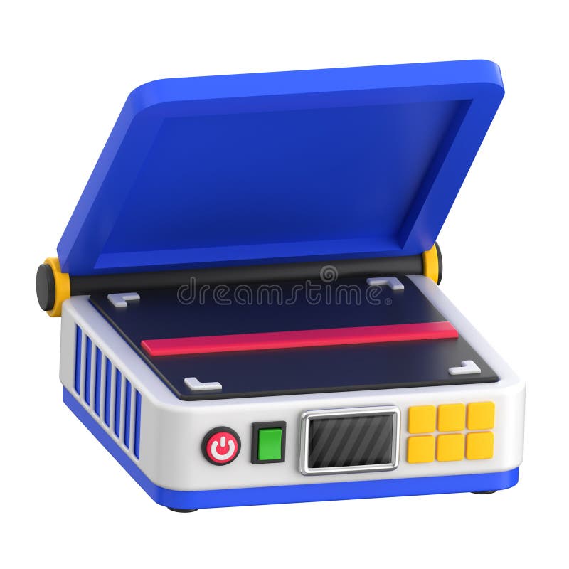 3D flatbed scanner stock illustration. Illustration of machine - 365436063