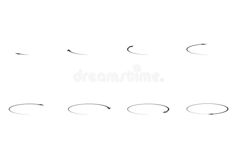 3d Flechas Rotativas De 45 Grados a 360 Grados Ilustración del Vector ...