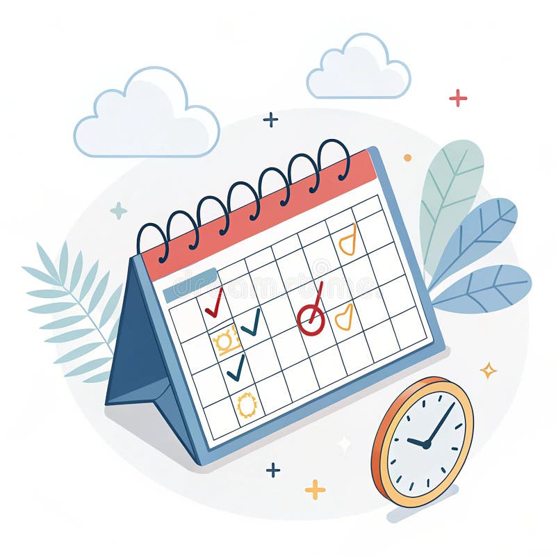 3D Flip Calendar Icon for Time Management Stock Illustration ...