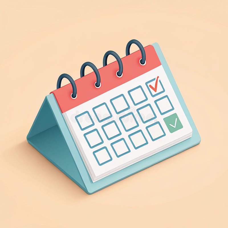 3D Flip Calendar Icon for Time Management Stock Illustration ...