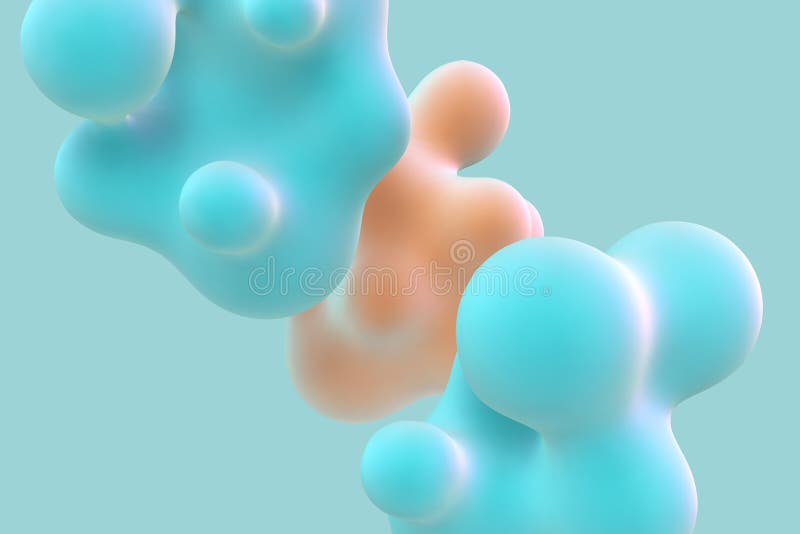 3D Floating Colored Nanoparticles on Blue Background. Stock Vector ...