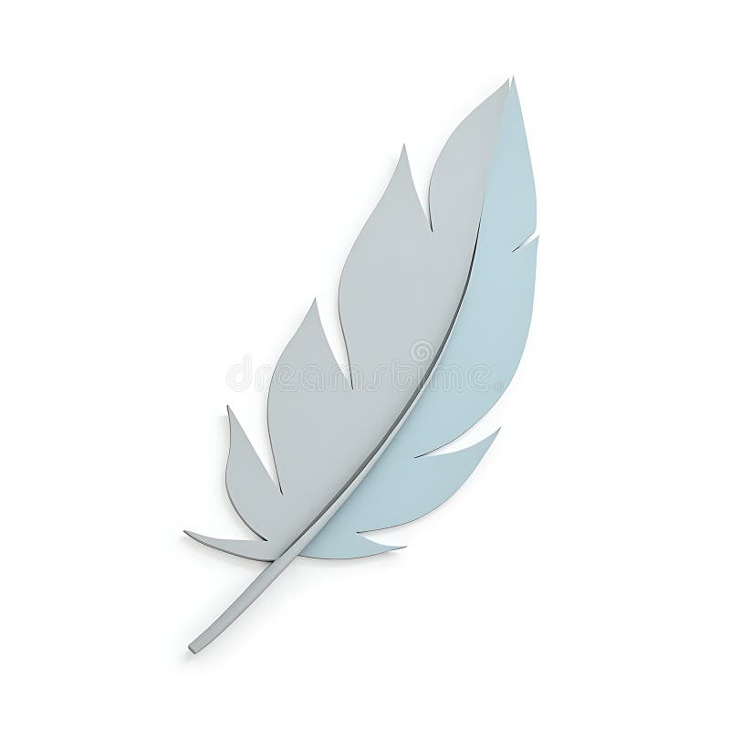 3D Floating Feather Isolated on a White Background Stock Illustration ...