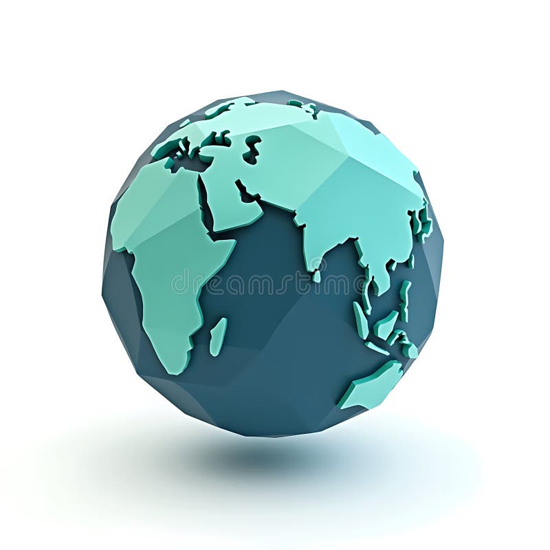 3D Floating Planet Earth Isolated on a White Background Stock ...