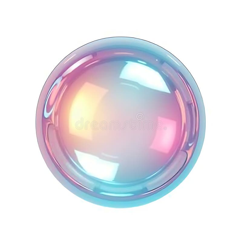 3D Floating Transparent Bubble with Soft Glow Stock Illustration ...