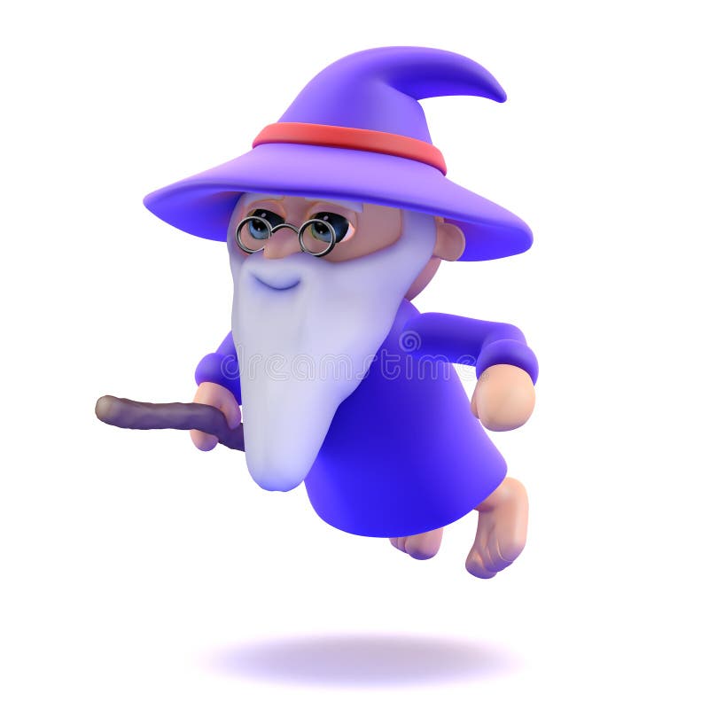 3d Floating wizard stock illustration. Illustration of levitation ...