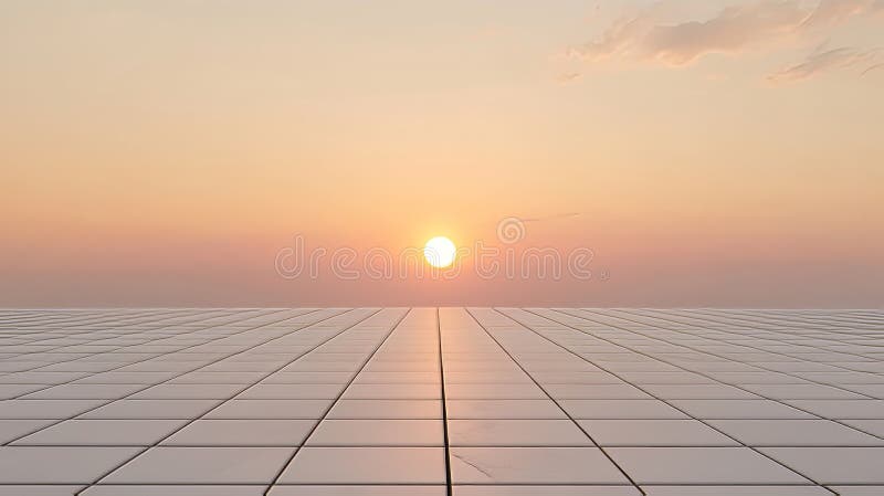 A 3D Floor Adorned with Reflective Tiles, Complemented by a ...