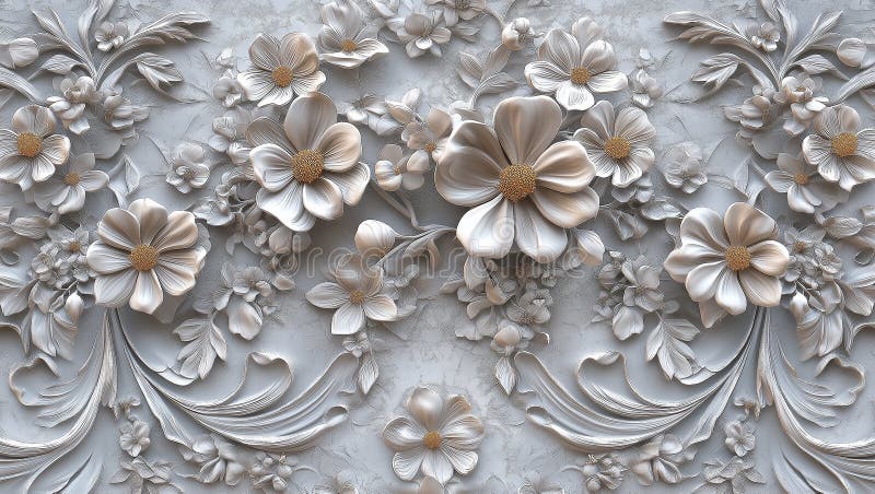 3D Floral Tile Background, Colorful, Seamless Stock Illustration ...