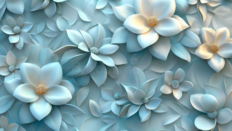 3D Floral Tile Background, Colorful, Seamless Stock Illustration ...