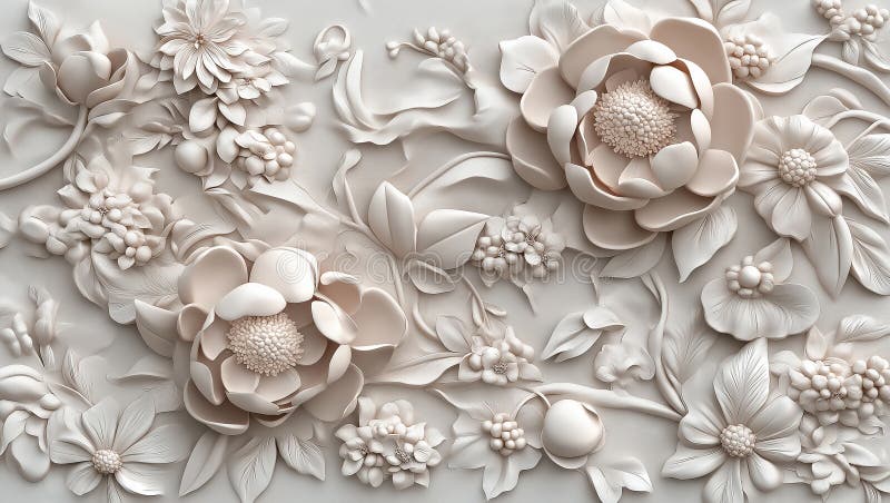 3D Floral Tile Background, Colorful, Seamless Stock Illustration ...