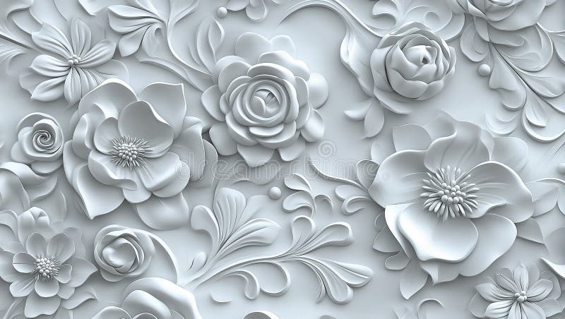 3D Floral Tile Background, Colorful, Seamless Stock Illustration ...