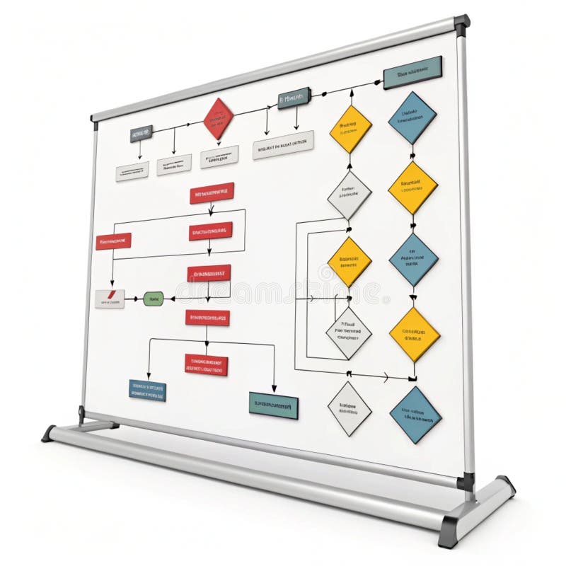 3D Flow Chart Isolated on Transparent Background Stock Illustration ...
