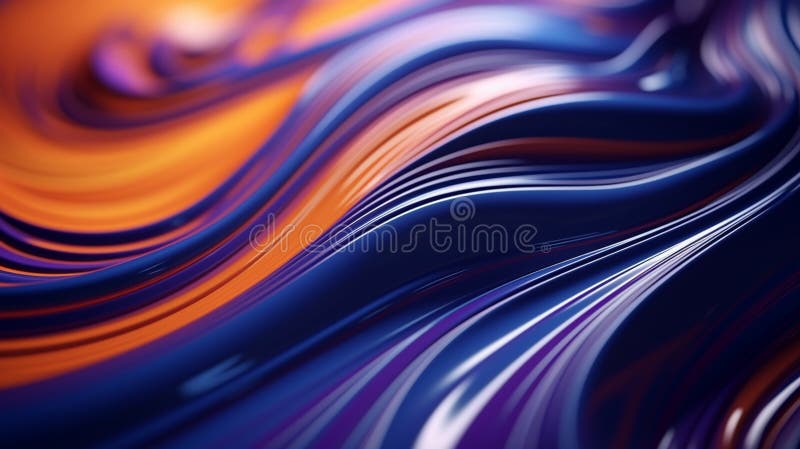 3D Fluid Abstract Technology Background, Generative AI Stock ...
